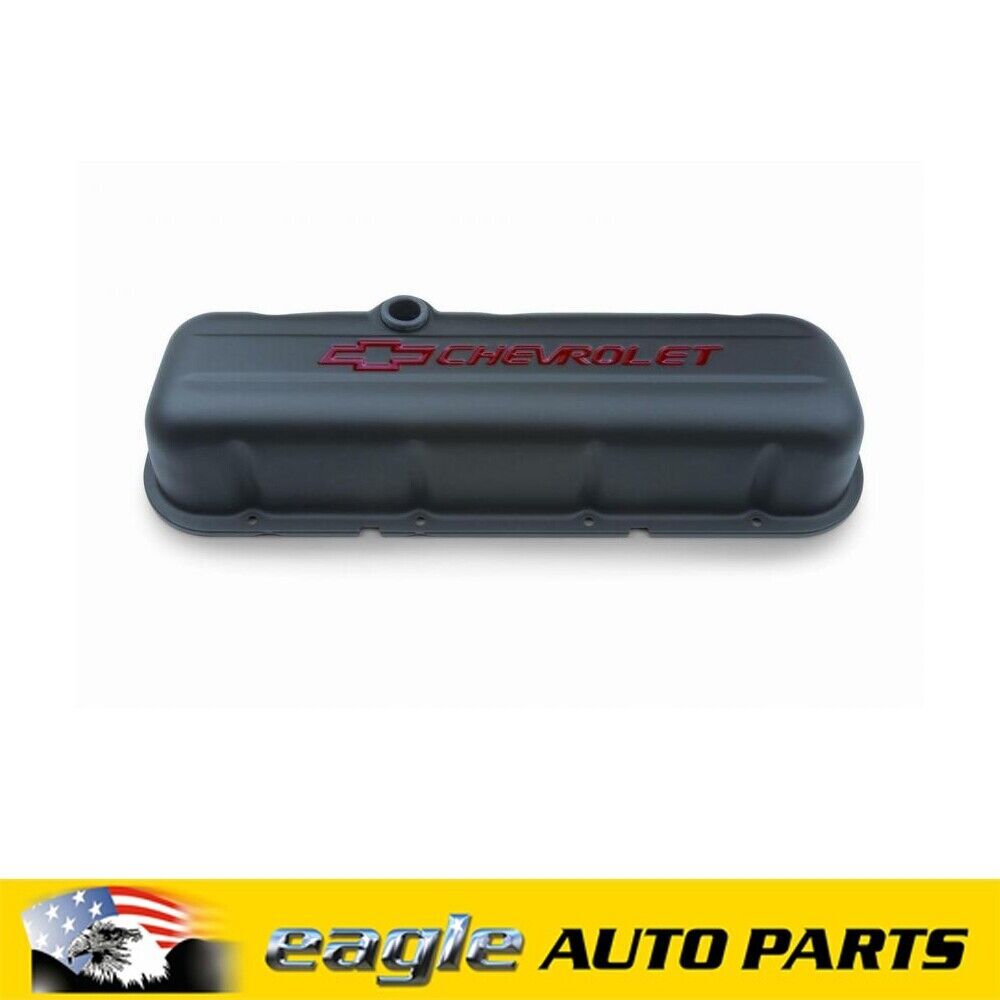 Chev 454 Big Block Stamped Steel Black Tall Style Rocker Covers # 141 ...