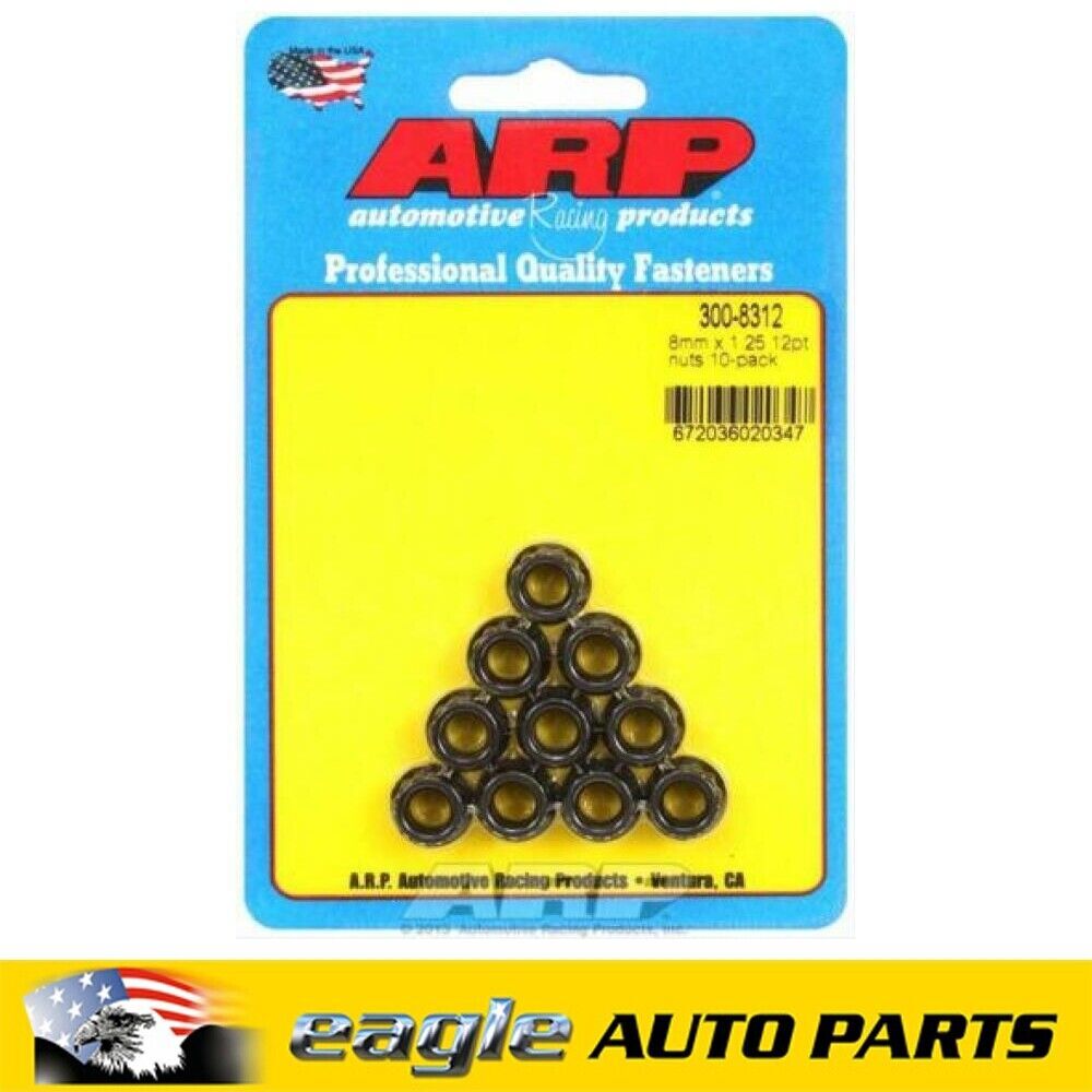 ARP 12-Point Nuts 8mm x 1.25 RH Thread, Set of 10 # 300-8312 — Eagle ...