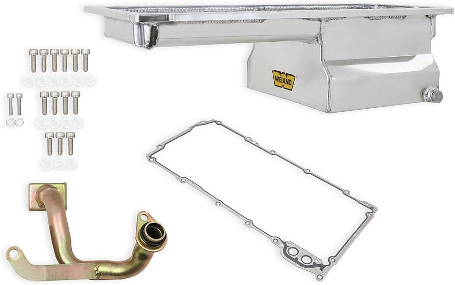 Weiand Chev GM LS LS1 LS2 /LS6 Aluminum Oil Pan kit Polished Finish ...