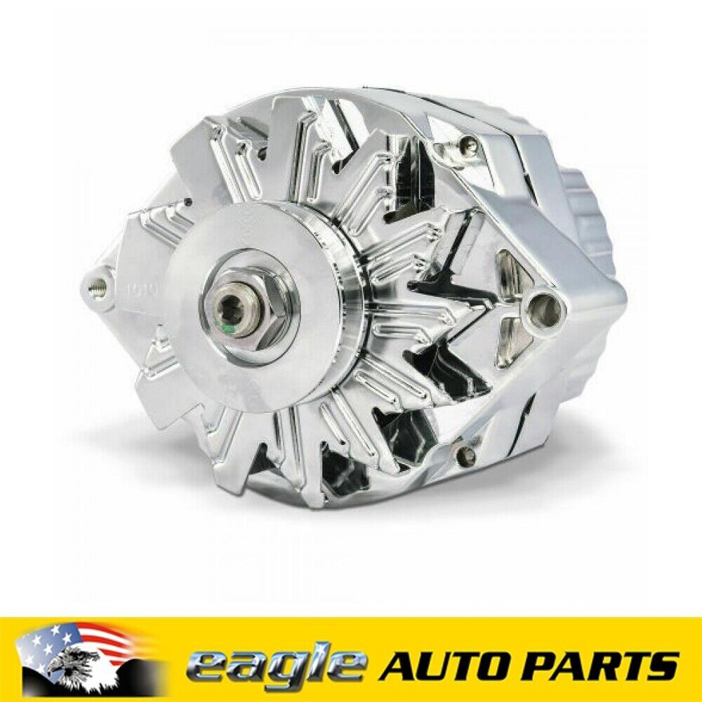 Chev GM 120 Amp 1 Wire Internal Regulator Chrome Finish Alternator # 6 ...