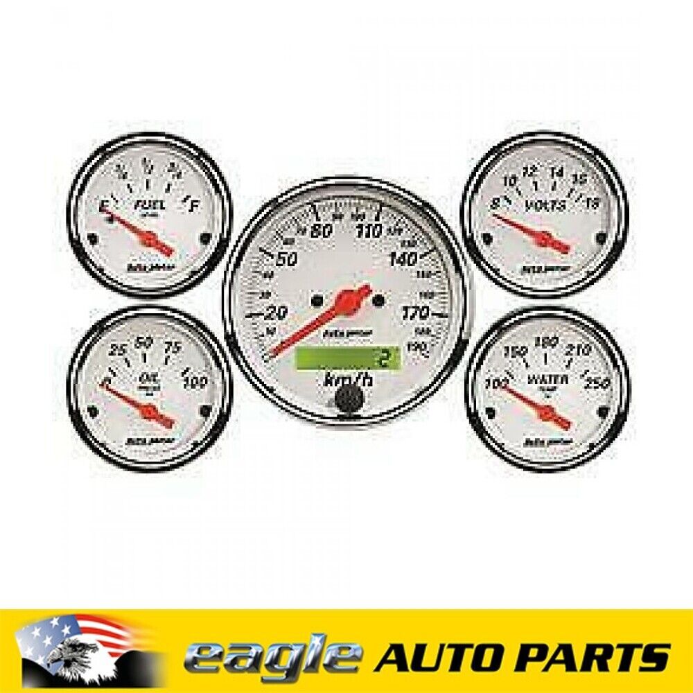 AUTO METER ARTIC WHITE METRIC GAUGE KIT HOT ROD FORD HOLDEN CHEV # AU1 ...