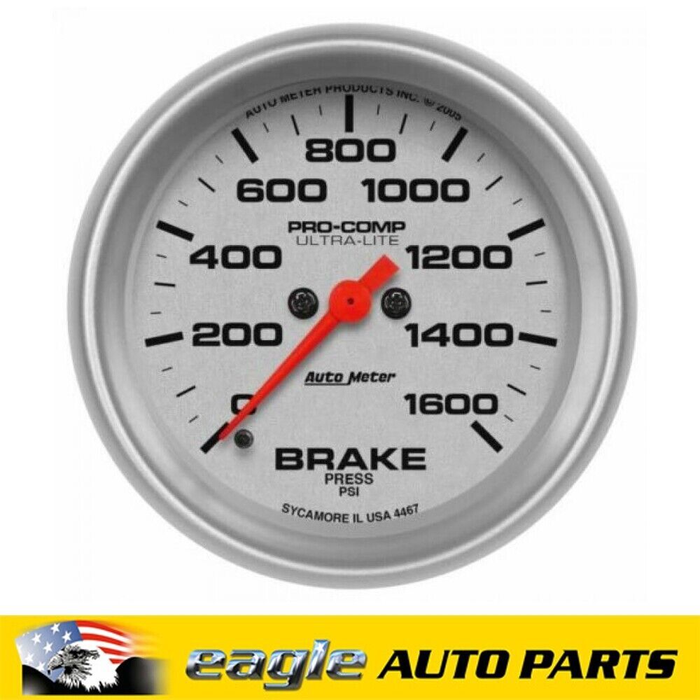 AutoMeter Pro-Comp Ultra-Lite 2.5/8" 0-1600 PSI Brake Prussure Gauge ...