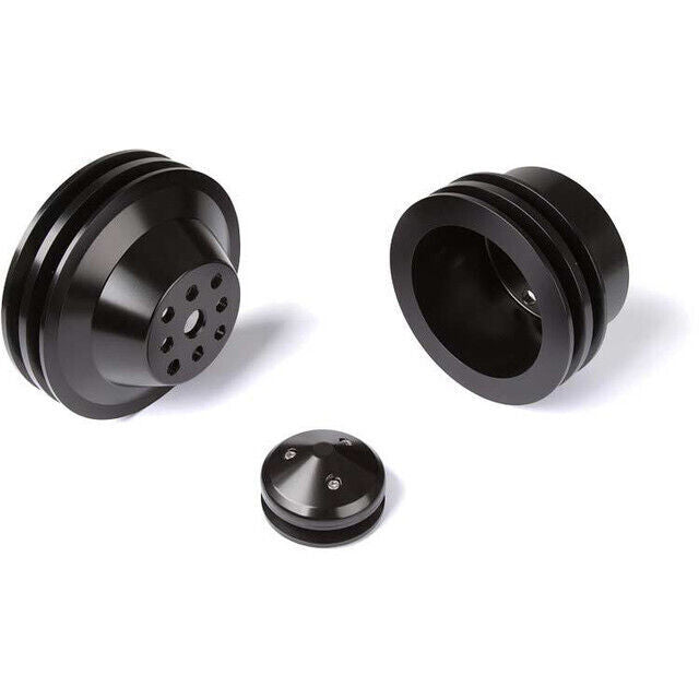 Chev 396 - 454 V8 Big Block CVF Black 2 Row Pulley Kit Suit LWP # B-BB ...