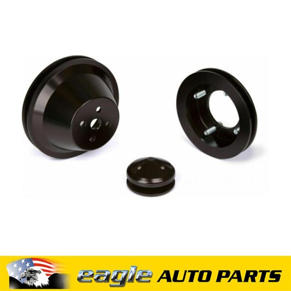 Ford 302 - 351W & 351C Black 4 Bolt Crank 1 Row Pulley Kit # B-SBFL1KI ...