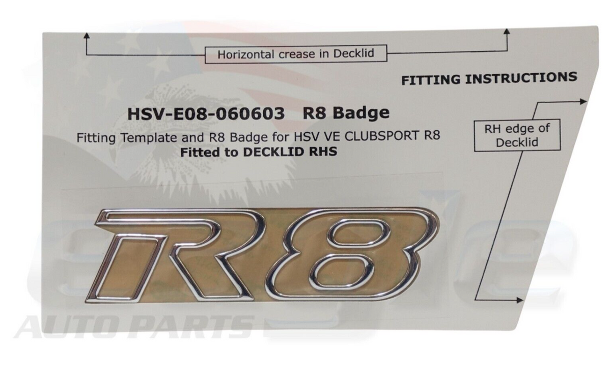 HSV Decal Badge Suits VE VF Maloo E1 E2 E3 GenF GenF2 "R8" Tailgate ...