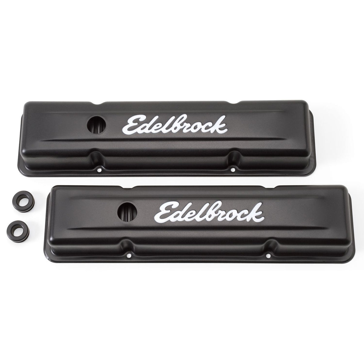 Chev 350 Edelbrock Signature Series Black Rocker Covers # ED4443 ...