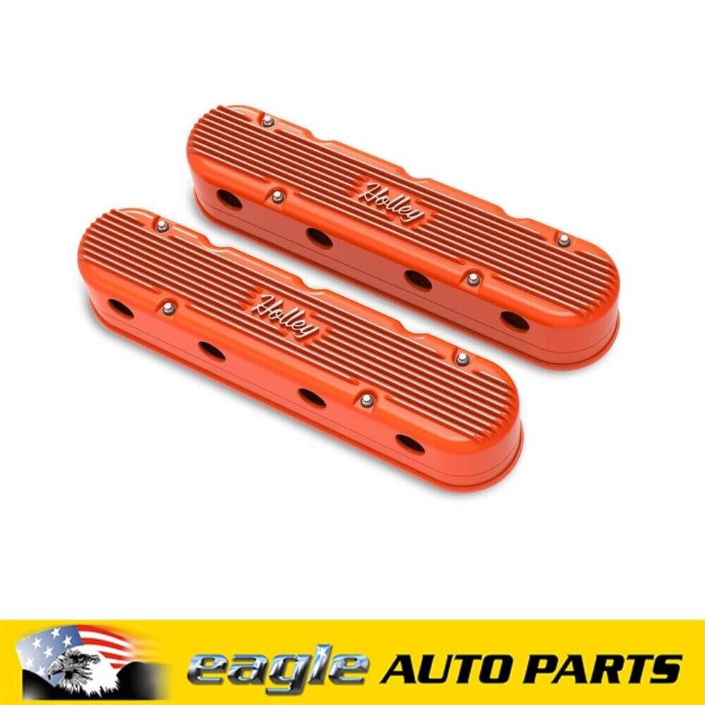 Holley GM LS 2 Piece Cast Aluminum Red Finish Valve Covers # HO241-174 — Eagle Auto Parts