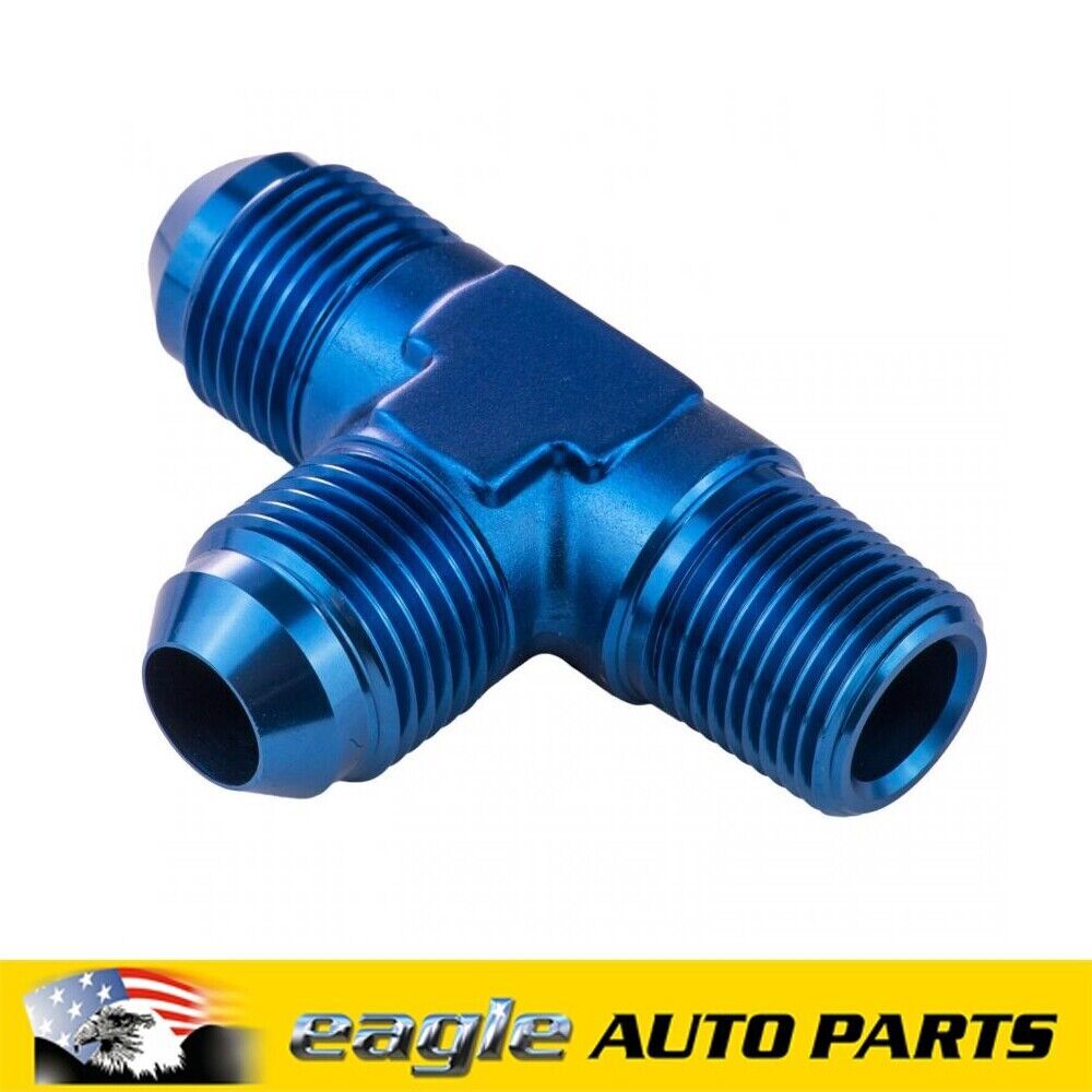 PFE Fittings Flare Fitting -08AN To 3/8" NPT On Run Blue # PFE826-08 ...