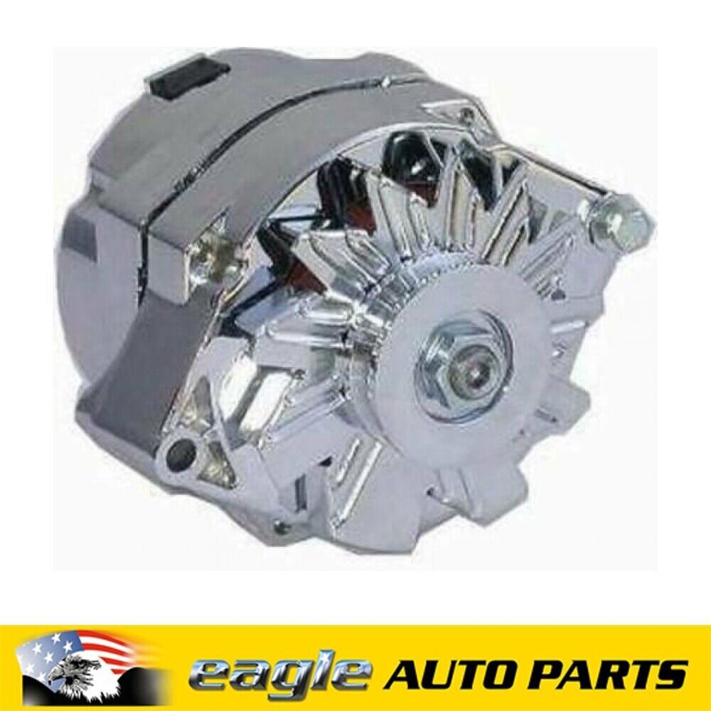 Holden Chev Universal 1 Wire Internal Reg 100 amp Chrome Alternator ...