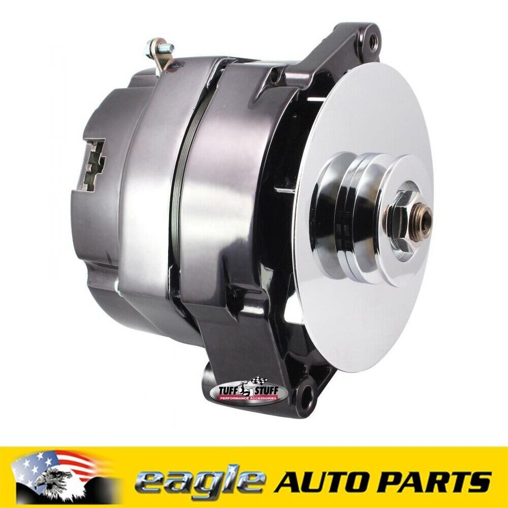 Chev GM Tuff Stuff One-Wire Alternator 100amp Black Chrome # TUFF-7127 ...